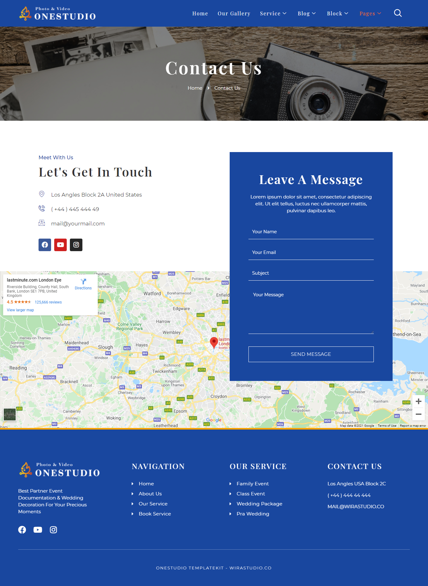 Onestudio - Photographer Agency Service Elementor Template Kit by wirastudio
